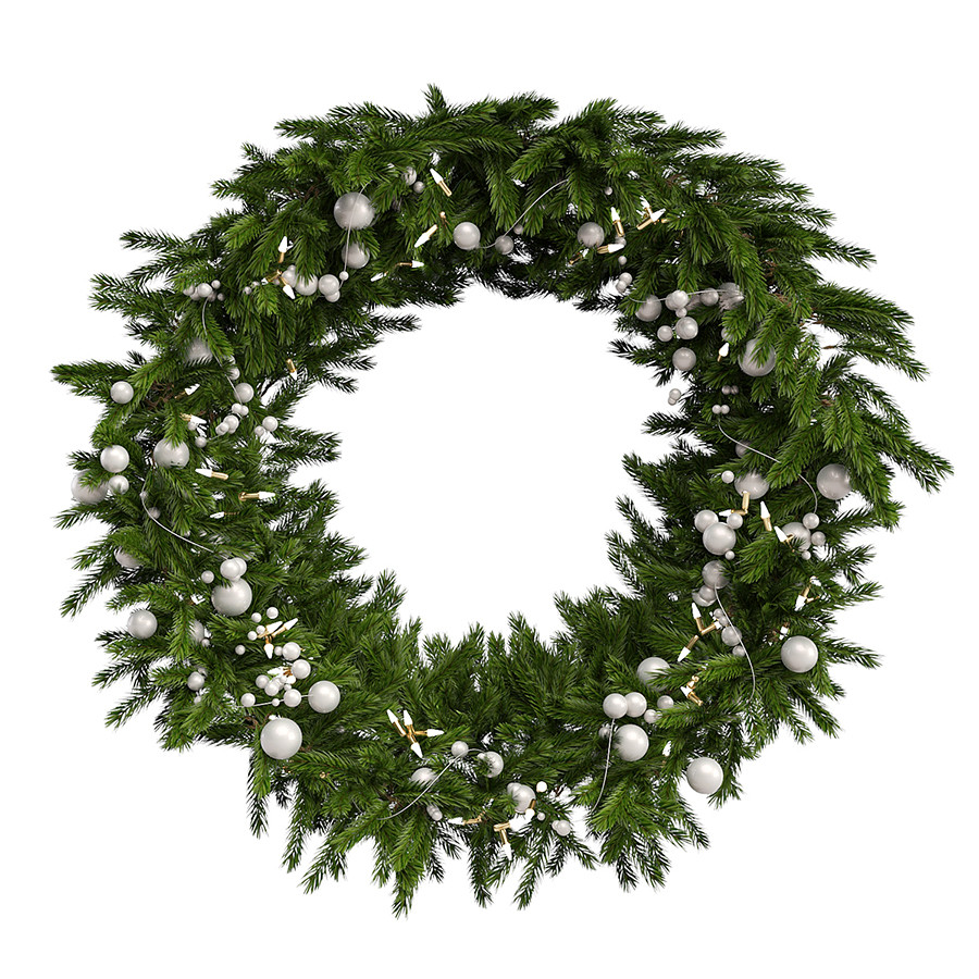 Christmas Wreath Pearl - 3D Model for VRay, Corona