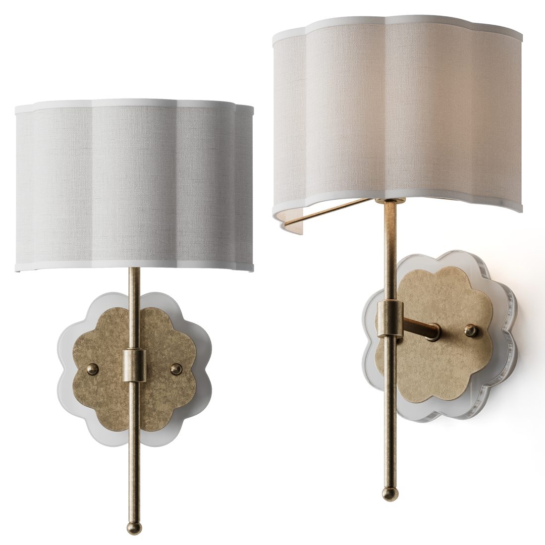 Scalloped Daisy Shade Sconce 3D Model for VRay, Corona | CGMood