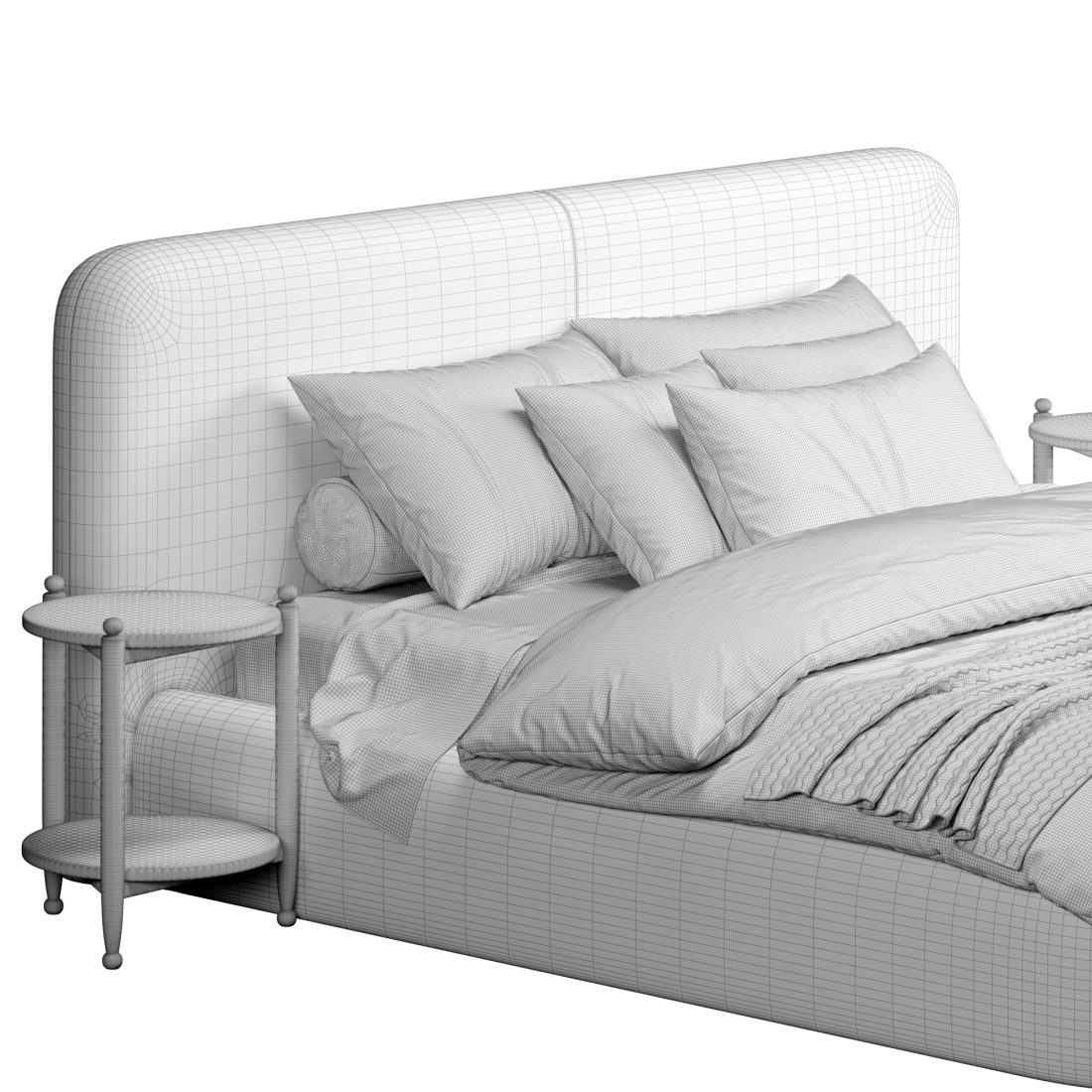 Crew Low King Bed By Verellen - 3D Model for VRay