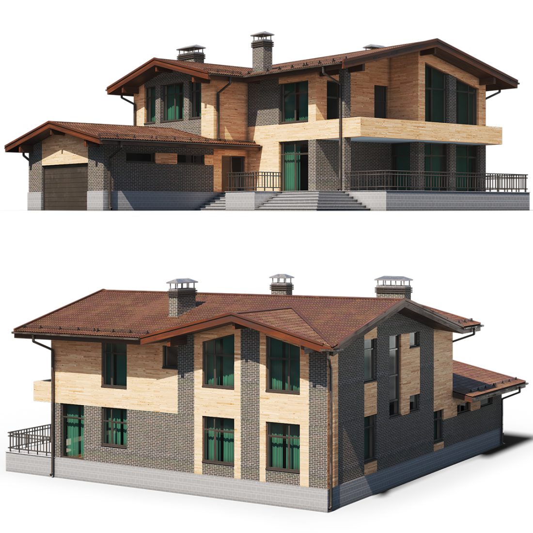 Residential House-49 - 3D Model for VRay, Corona