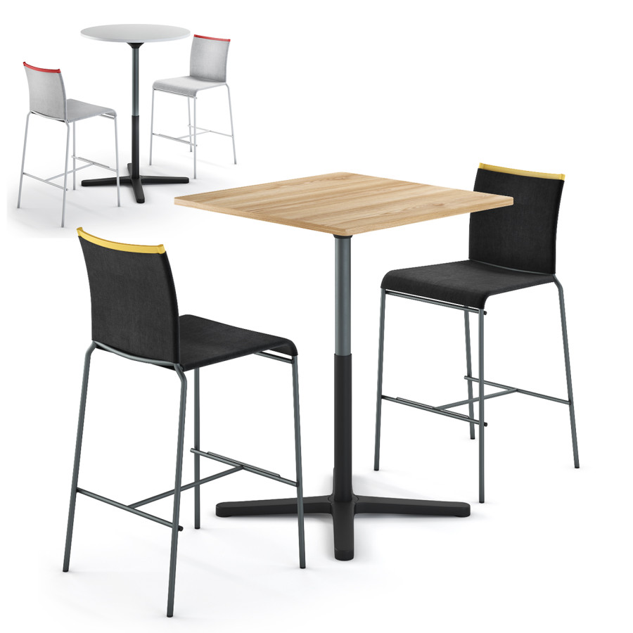 Vitra Super Fold Table And Calligaris Bar Stool - 3D Model for VRay, Corona